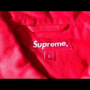 Supreme | Jackets & Coats | Supreme Snap Front Twill Jacket Red | Poshmark